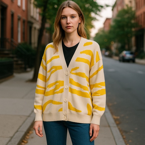 CAbi | Sweaters | Nwt Cabi 5836 Roar Cardigan Sweater Tiger Stripe ...